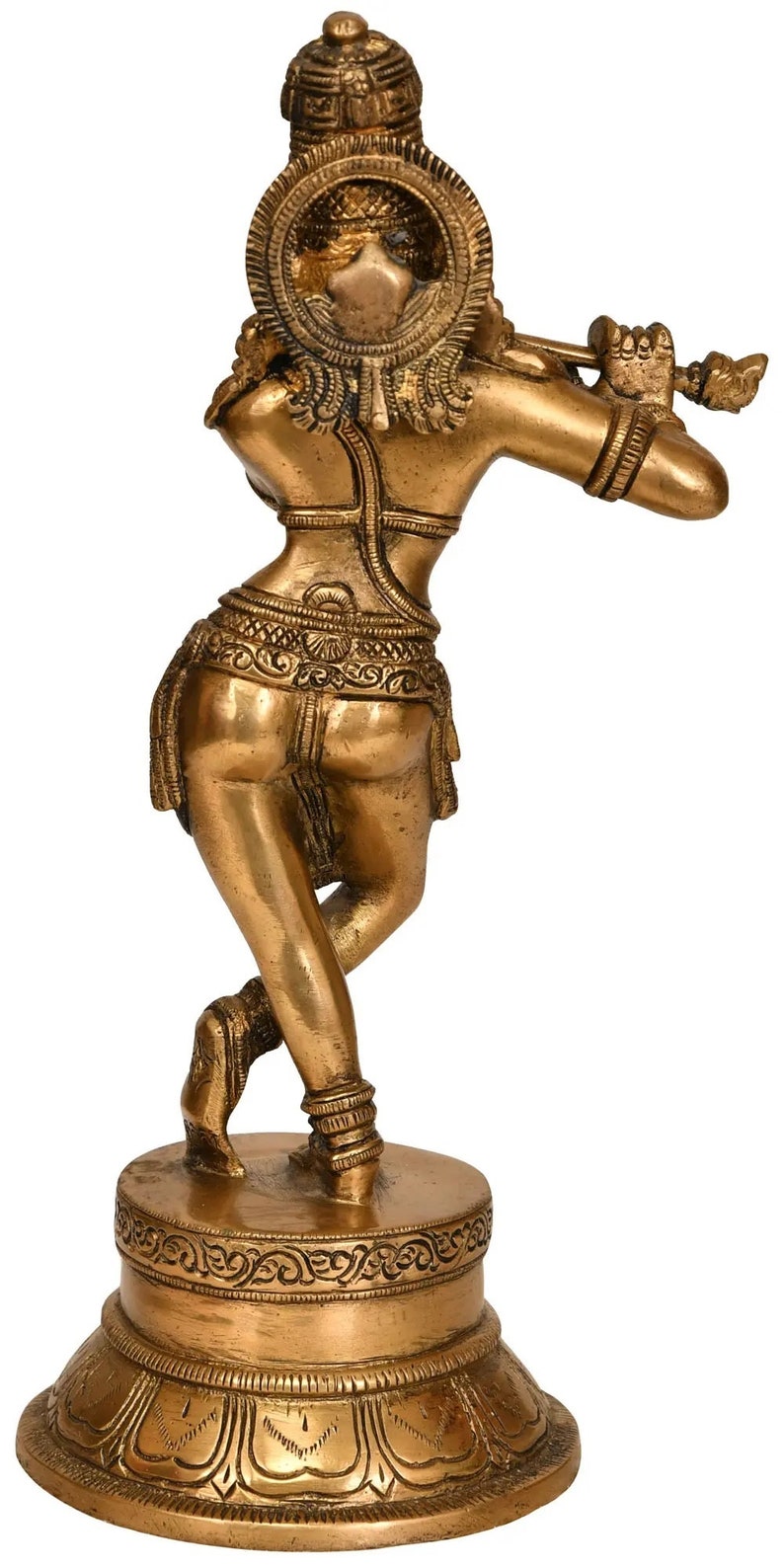 11 Lord Krishna Playing Flute in Brass Handmade Made - Etsy