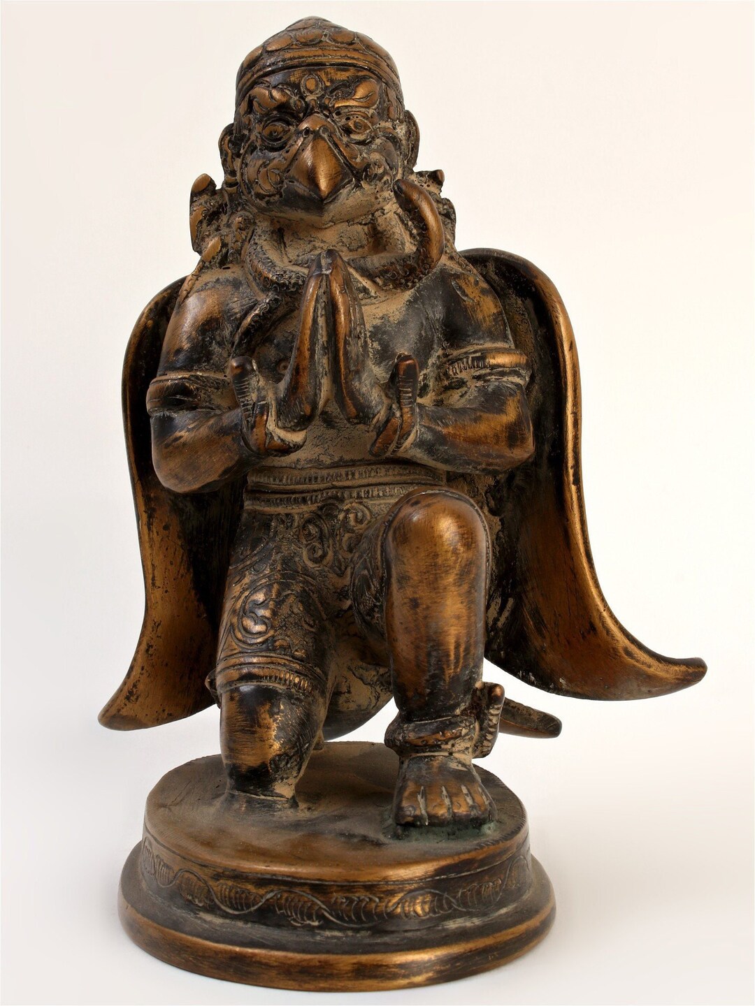 6 Garuda Dev in Namaskar Mudra Brass Idol Handmade Garuda Brass Statue ...