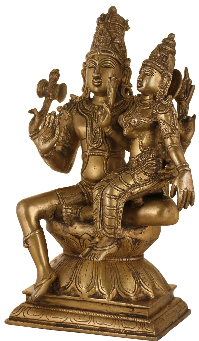 15 Shiva With His Wife Parvati by His Side in Brass - Etsy