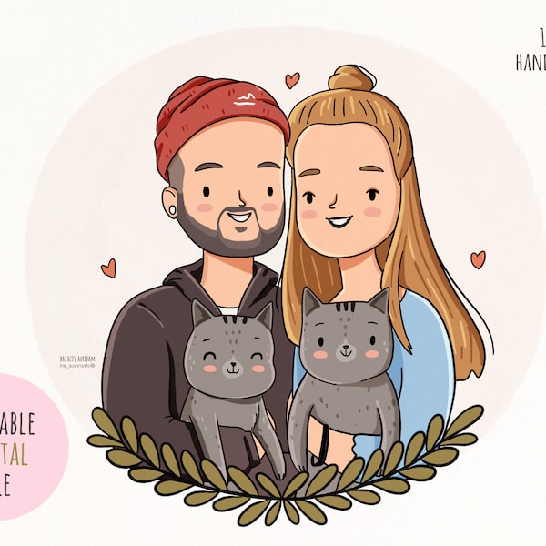 Custom Family Portrait Sticker - Etsy