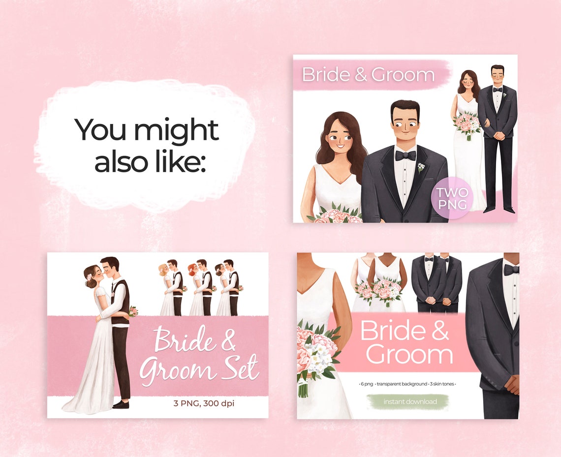 Wedding Watercolor Clipart for Save the Date Wedding - Etsy