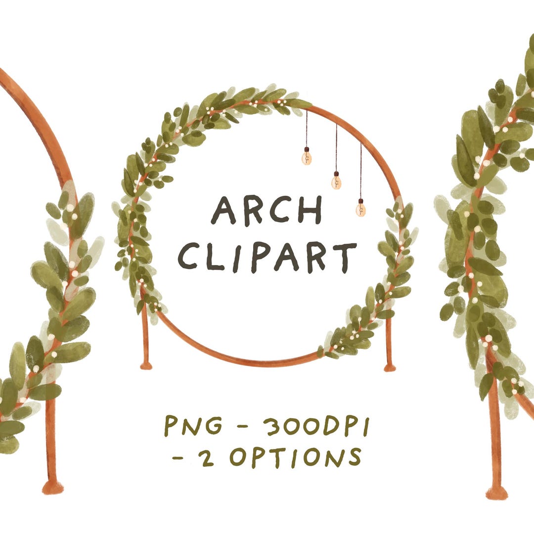 Boho Wedding Arch Clipart, Watercolor Floral Arch PNG for Invitations ...