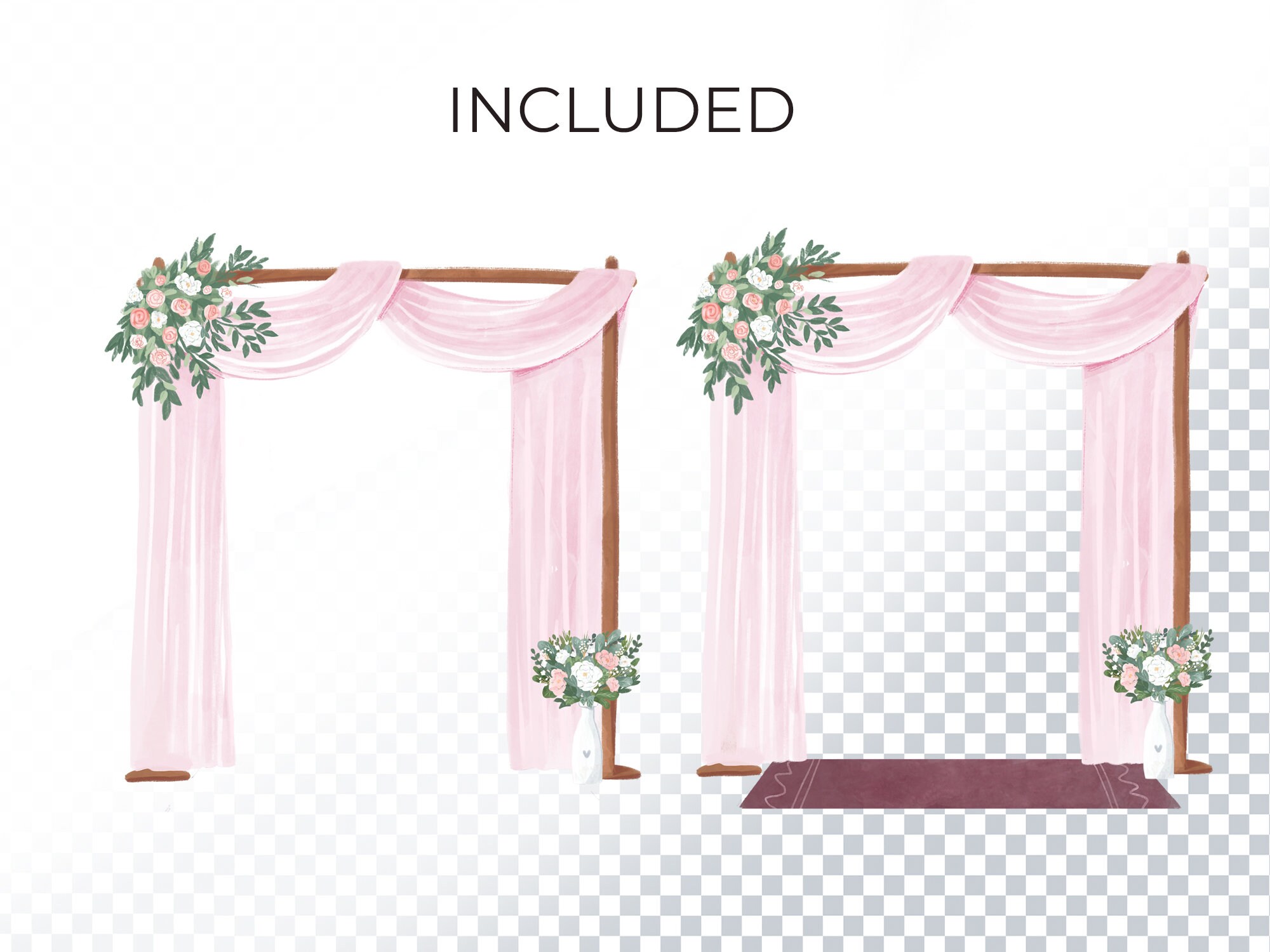 Wedding Arch Clipart for Invitations, Save the Date Cards, DYI Newly ...