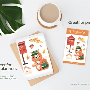 Cute Squirrel PNG Clipart. Fall Postcrossing Stickers With a Mailman ...