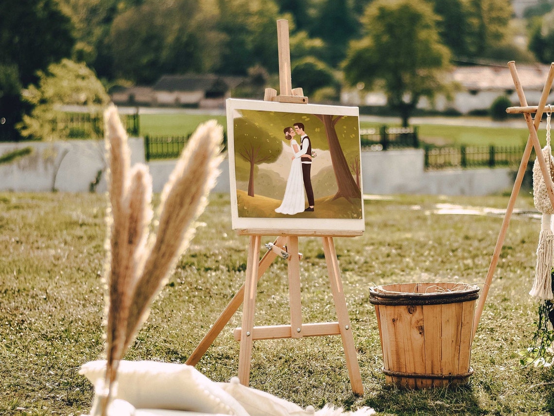 Bride and Groom Printable Art Wedding Couple Watercolor - Etsy