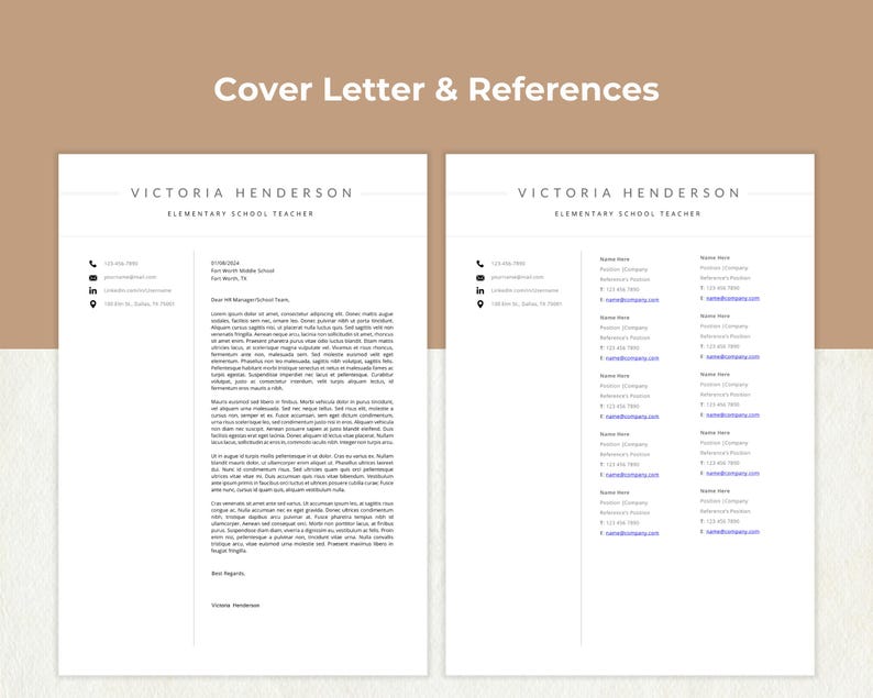 Teacher Resume Template, Teacher CV Template, Resume Template Word ...