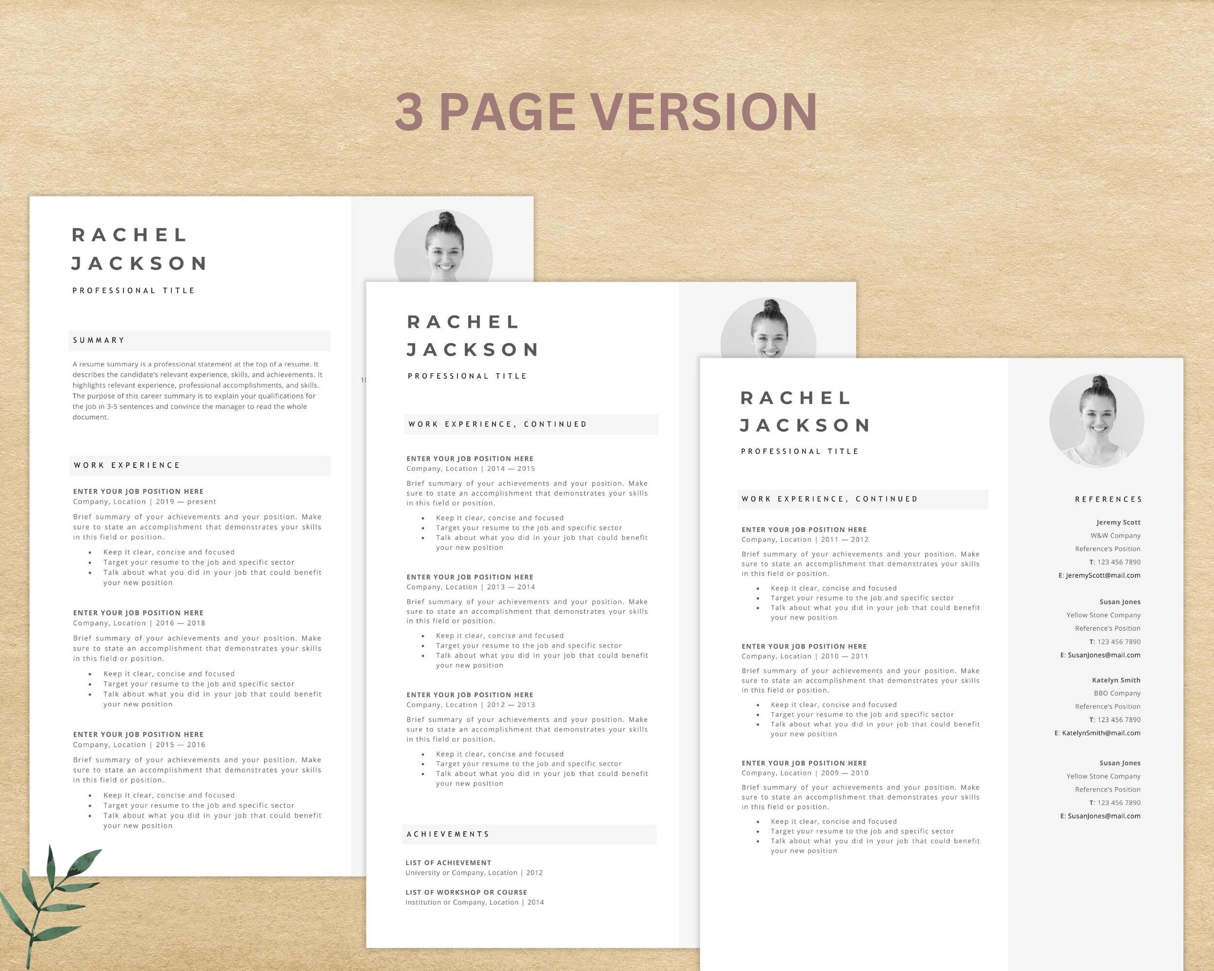 Executive Resume Template Word & Pages CV Google Docs CV - Etsy