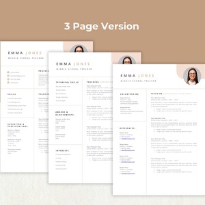 Teaching Resume for Word, Mac Pages, Google Docs Resume Template, CV ...