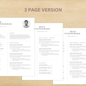 Professional Resume Template Word Mac Pages Google Docs - Etsy