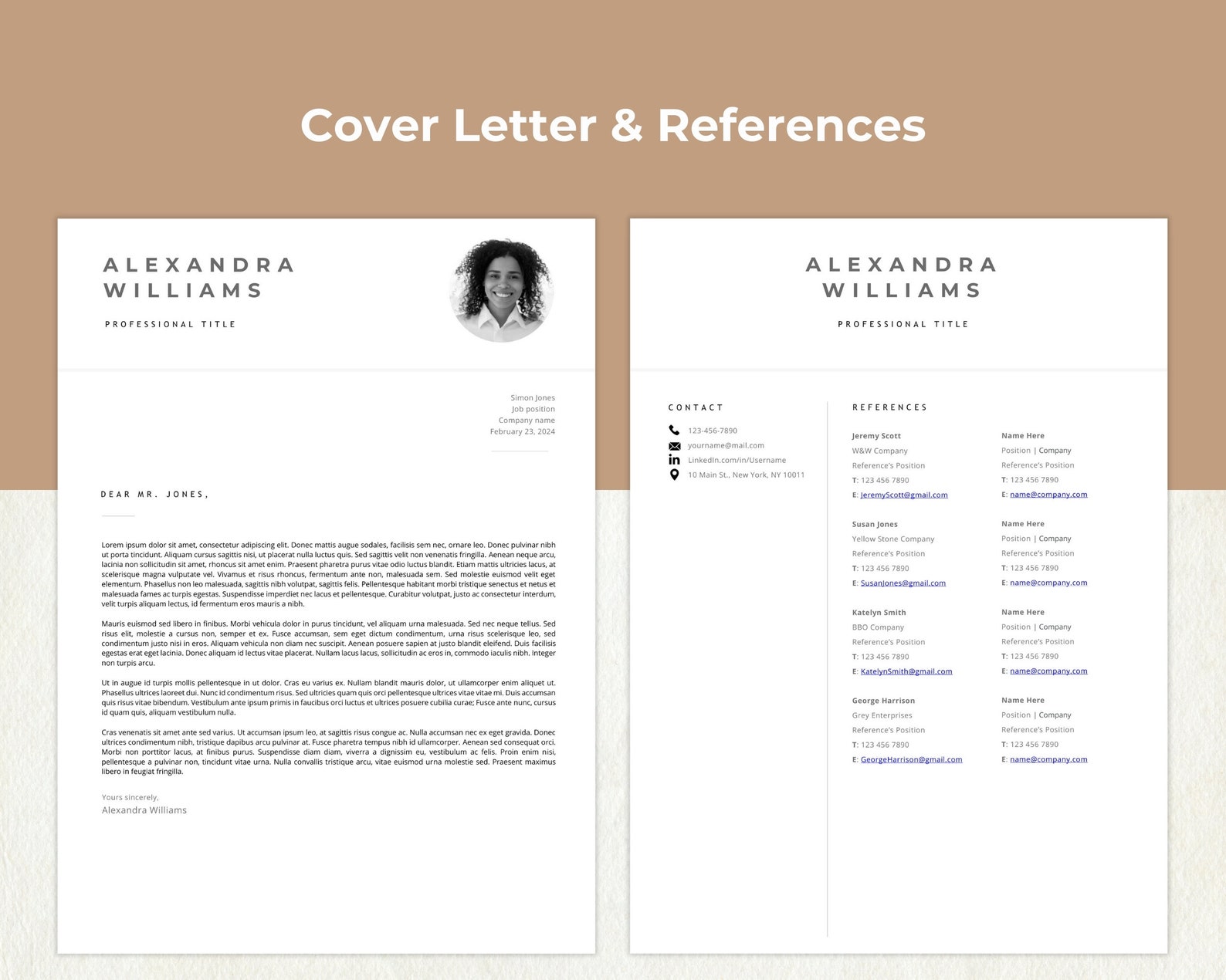 Modern Executive Resume Template for Word, Mac Pages & Google Docs ...