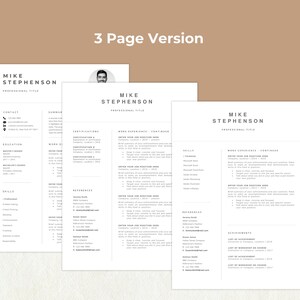 Professional Resume Template Word, Mac Pages, Google Docs, Resume ...