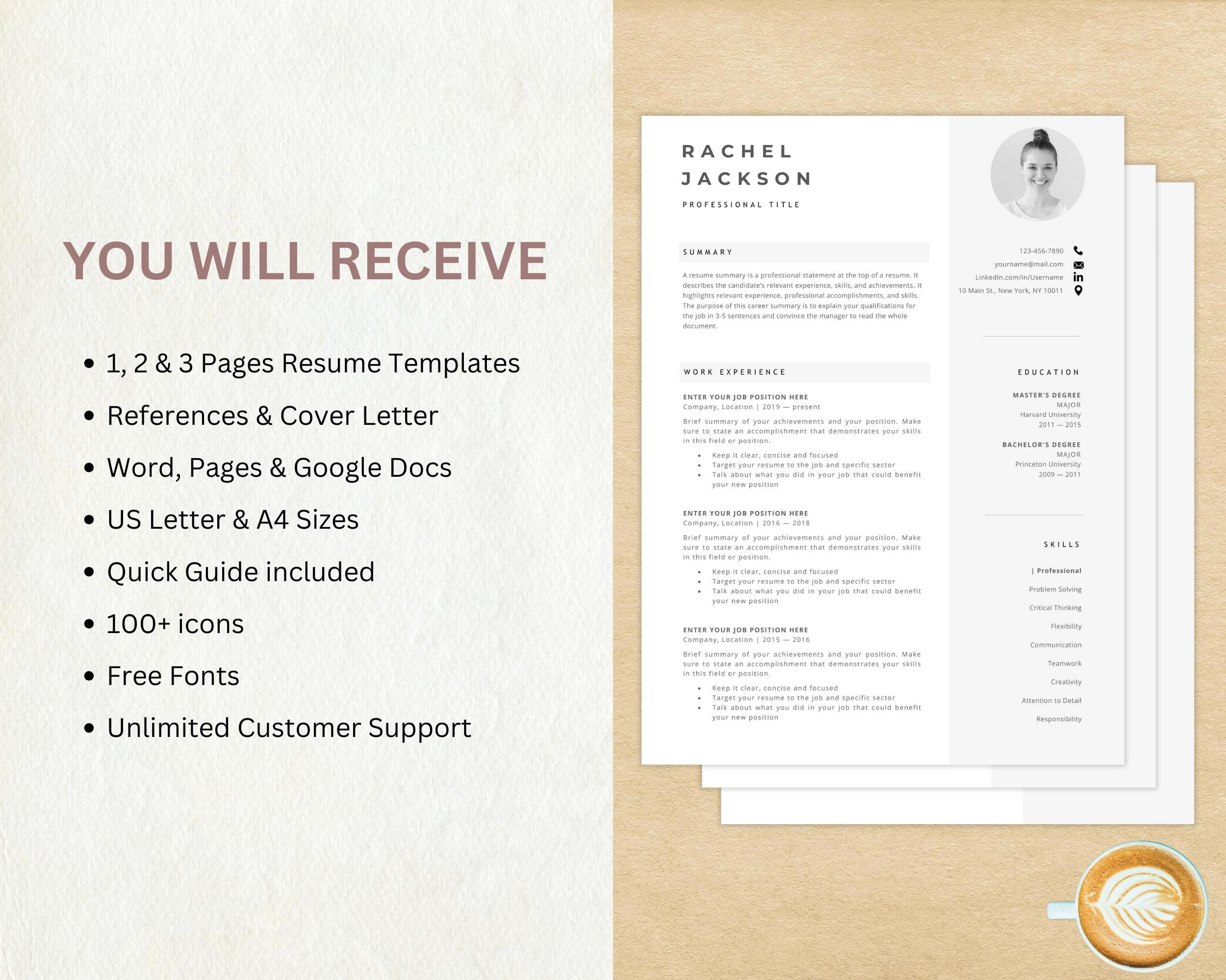 Executive Resume Template Word & Pages CV Google Docs CV - Etsy
