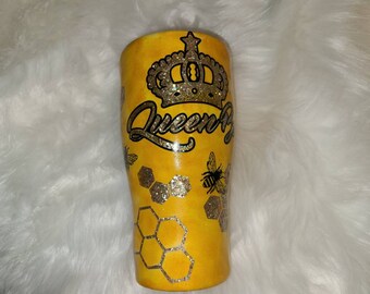 Queen Bee Honey bee Honeycomb Glitter 20oz Tumbler Cup/custom - Etsy