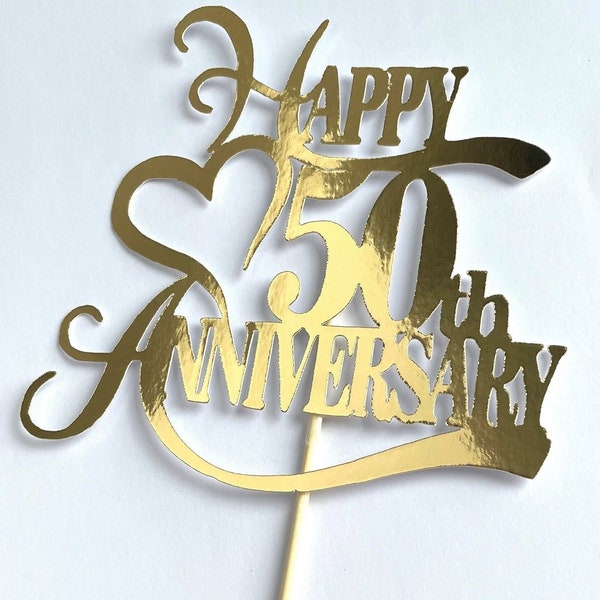 Gold Cake Toppers - Etsy UK