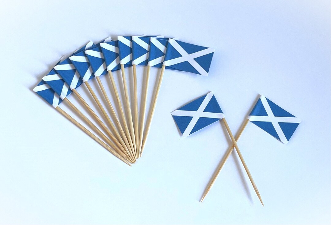 Scottish Flag Cupcake Toppers Saint Andrews Day Celebrations Food Picks ...