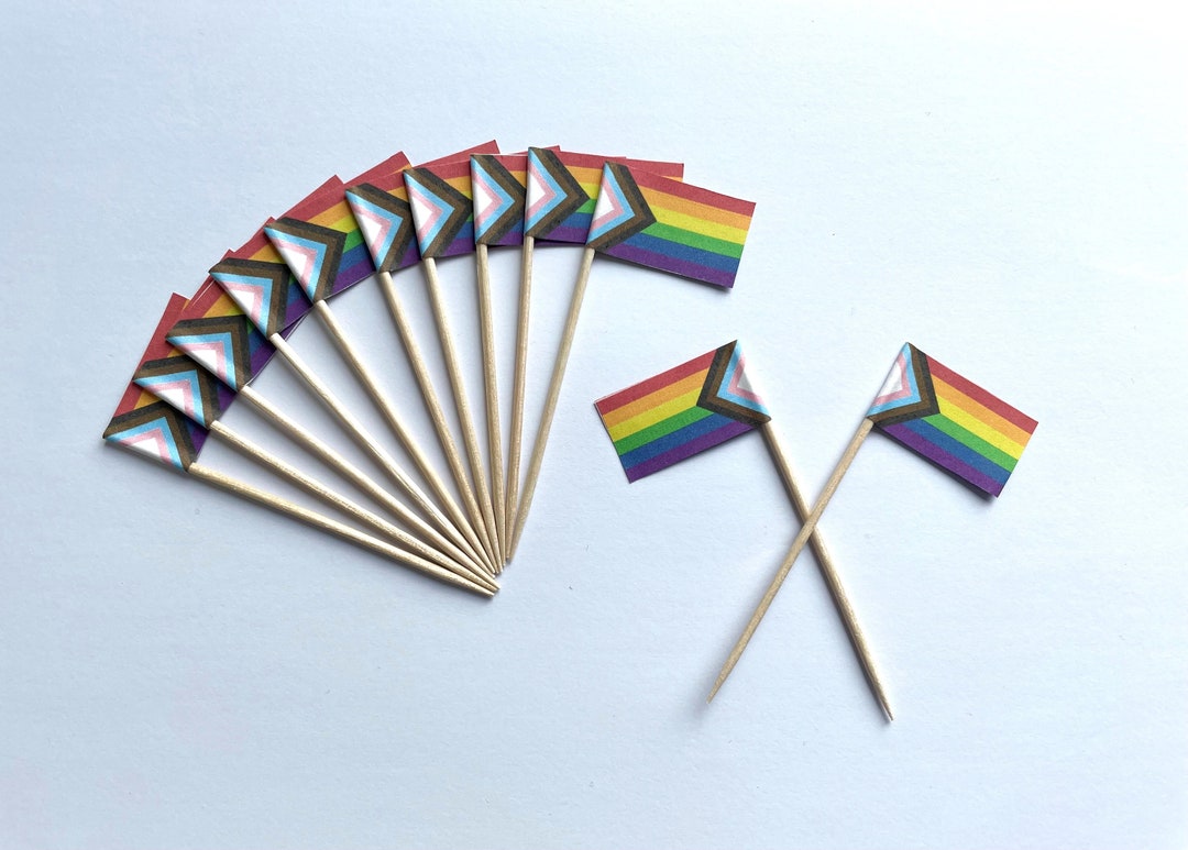 LGBTQ Pride Flag Cupcake Toppers Cocktail Sticks Food Picks - Etsy