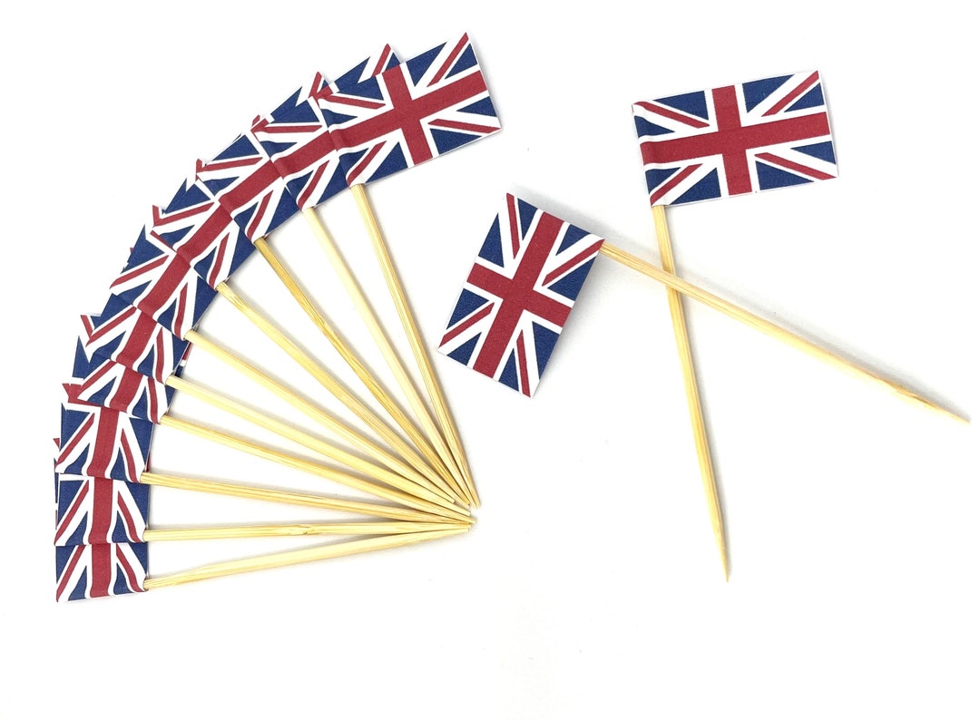 Union Jack Flag Cupcake Toppers/ Sandwich Picks - Etsy