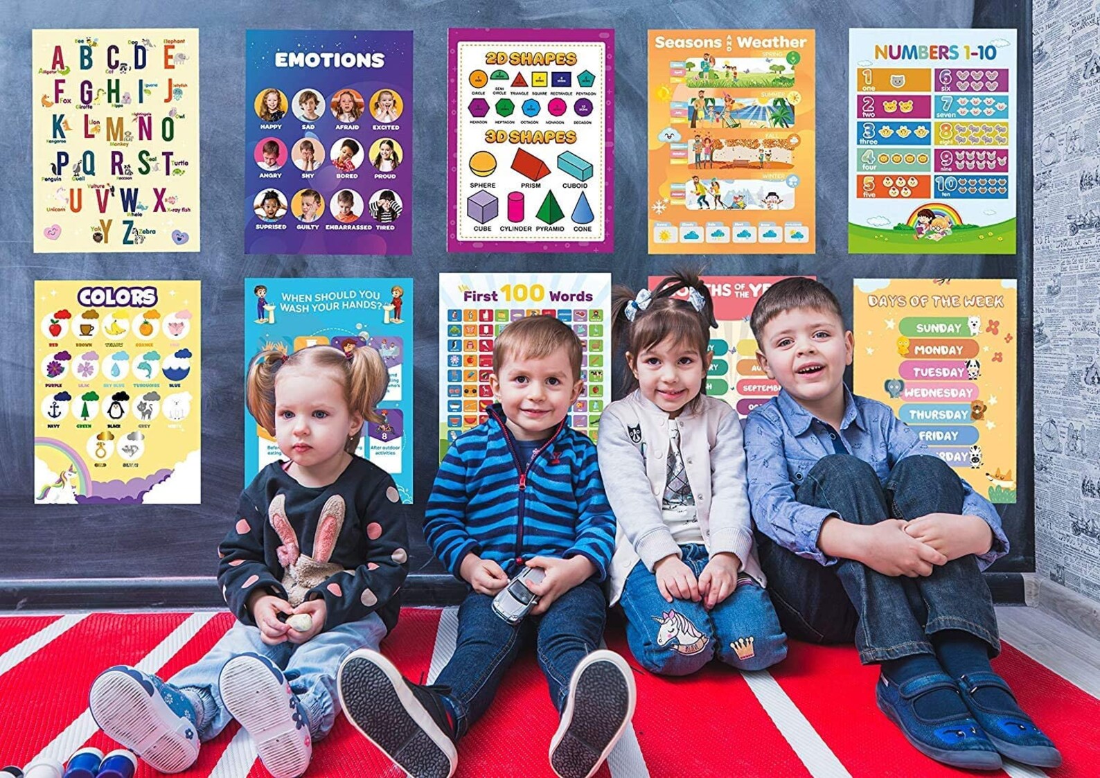 Dosmaxx 20 Piece Educational Posters for Kids Teaching & - Etsy