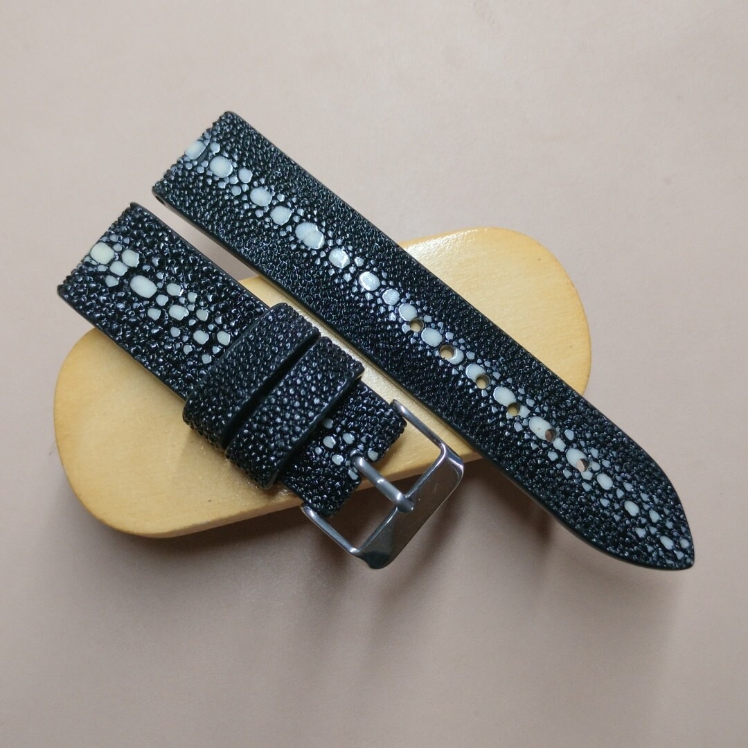 Stingray Raw Stone Watchstrap Black. Raw Stone Stingray Watchband Black ...
