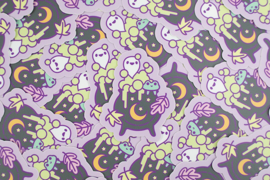 Bubbly Cauldron Cuties | Kawaii Pastel Halloween Sticker | Waterproof ...