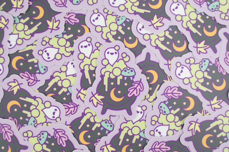 Bubbly Cauldron Cuties Kawaii Pastel Halloween Sticker - Etsy