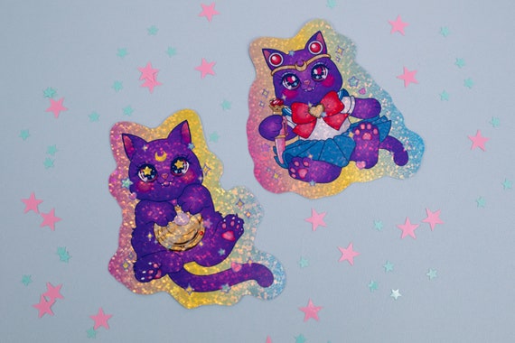 Luna Sticker Pack Holographic Glitter Sticker Stickers - Etsy
