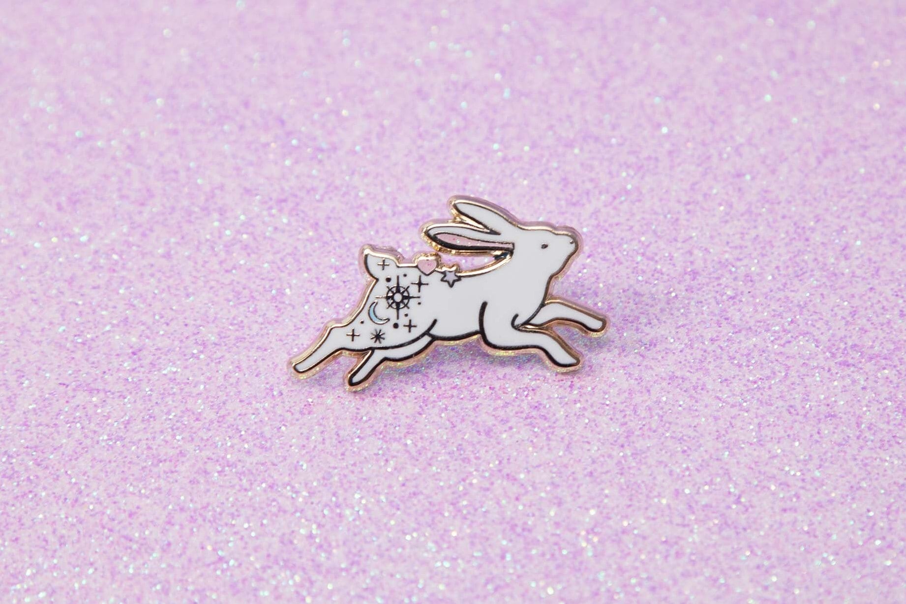 Magic Hare Glitter Enamel Pin Sparkle Rabbit Pin Hard | Etsy