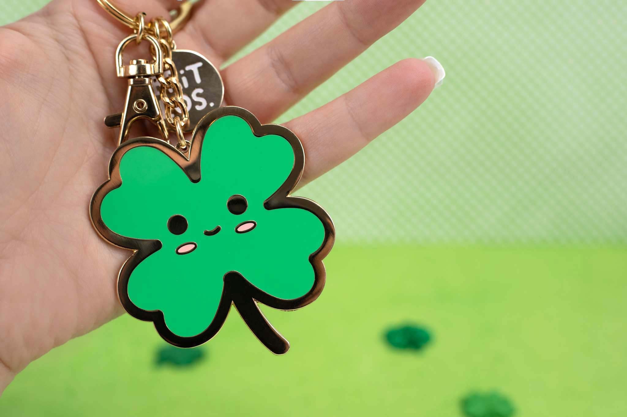 Lucky Clover Keychain 4 Leaf Clover Shamrock Bag Charm | Etsy