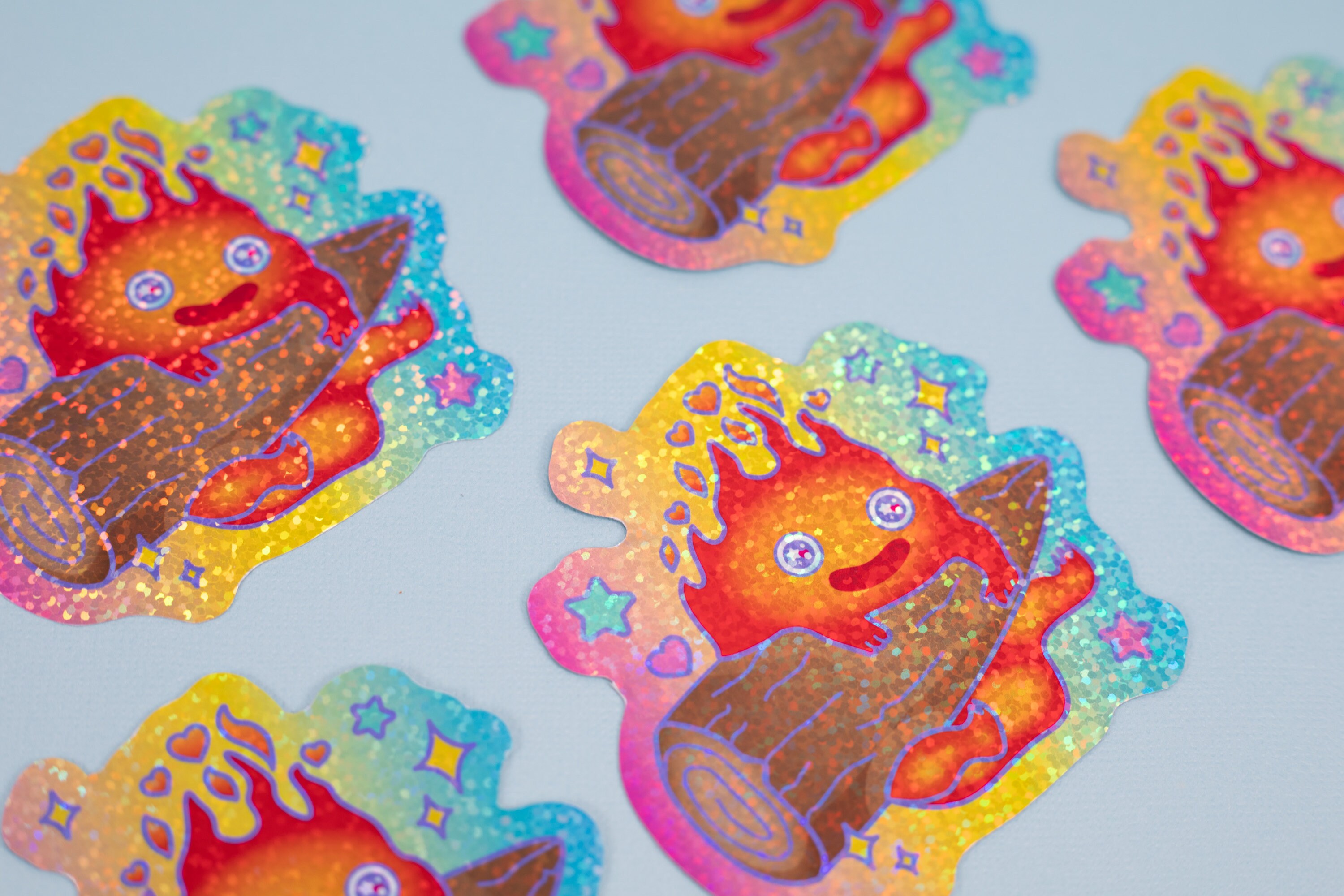 Cute Fire Demon Sticker Kawaii Flame Sticker 3 - Etsy