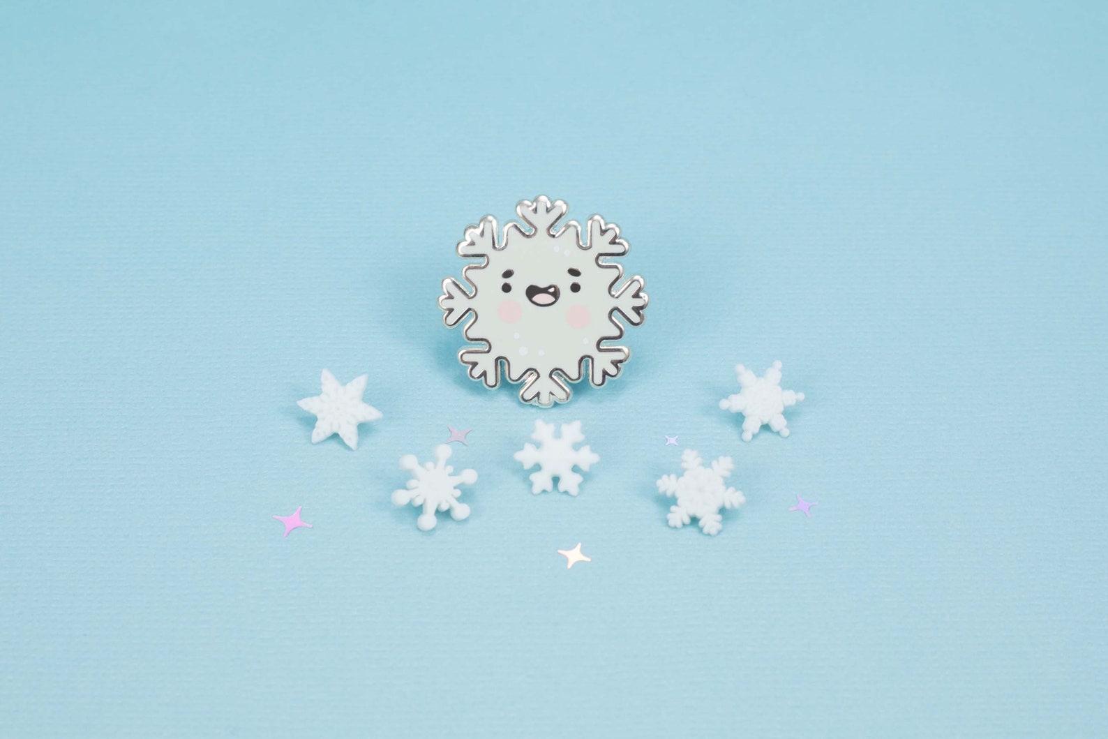 Flaky the Snowflake Enamel Pin | Cute Kawaii Christmas Pin | Hard ...