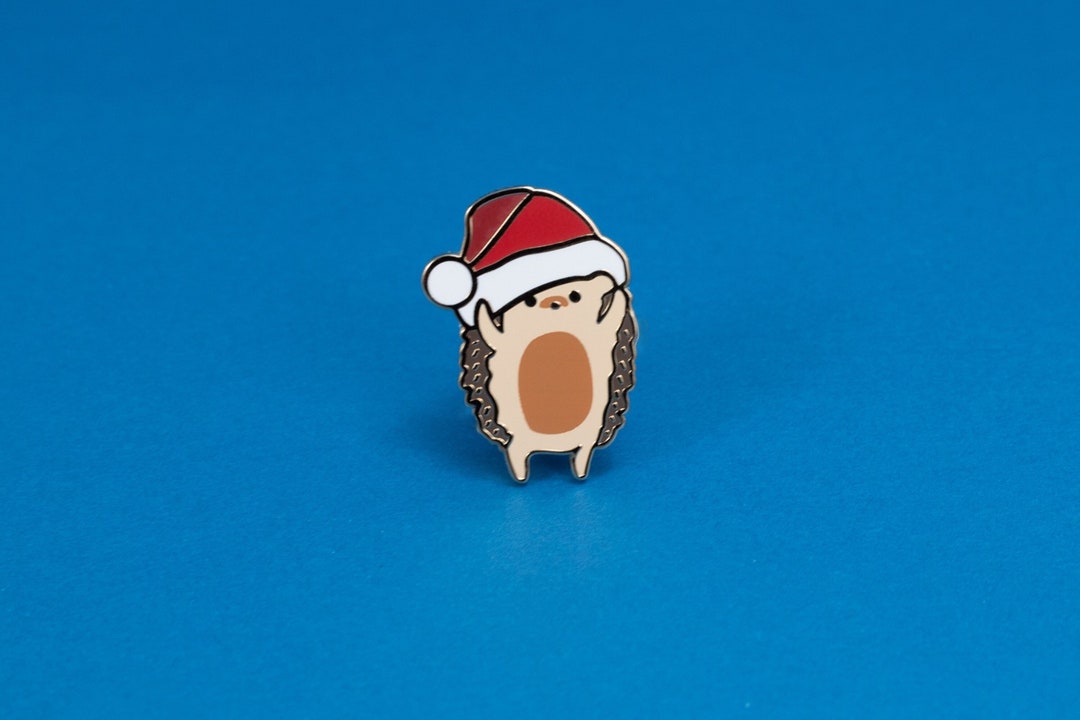 Hamilton the Hedgehog Enamel Pin | Cute Santa | Cute Kawaii Christmas ...