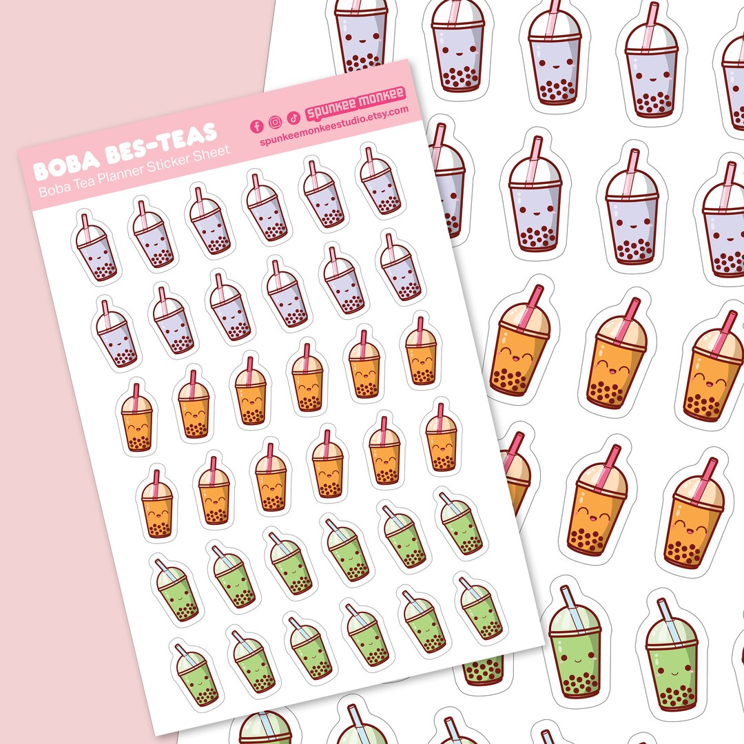 Boba Bes-teas Bubble Tea Planner Stickers | Bullet Journal | Kawaii ...