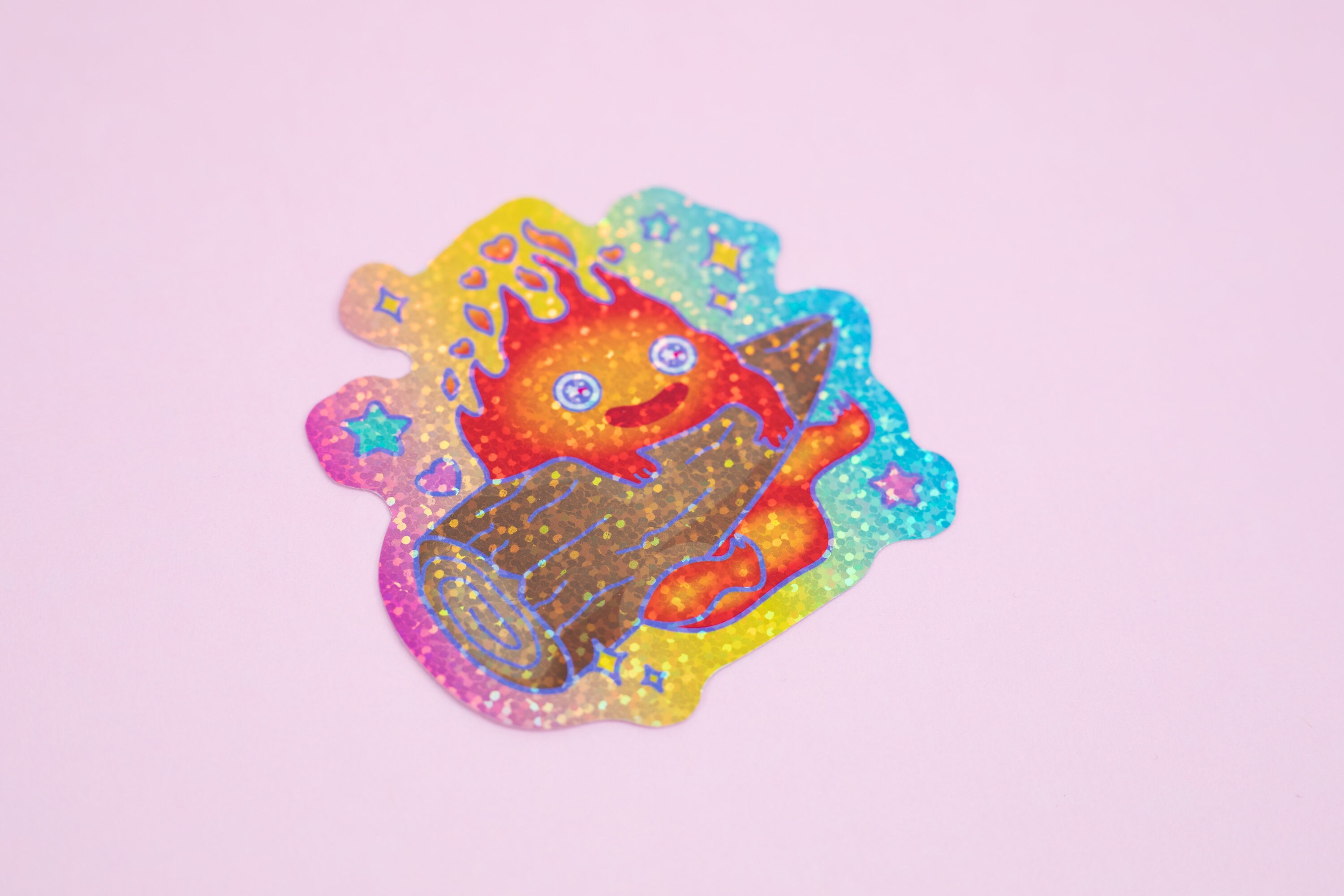 Cute Fire Demon Sticker Kawaii Flame Sticker 3 - Etsy