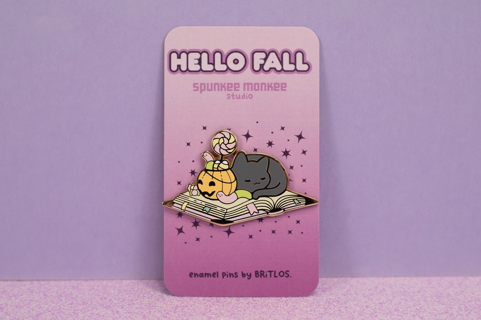Sleepy Candy Cat N Book Pin | Kawaii Pastel Halloween Pin | Hard Enamel ...