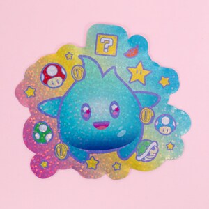 Lumalee | Glitter Gamer Sticker | Super Mario | 3.5" | Holographic ...