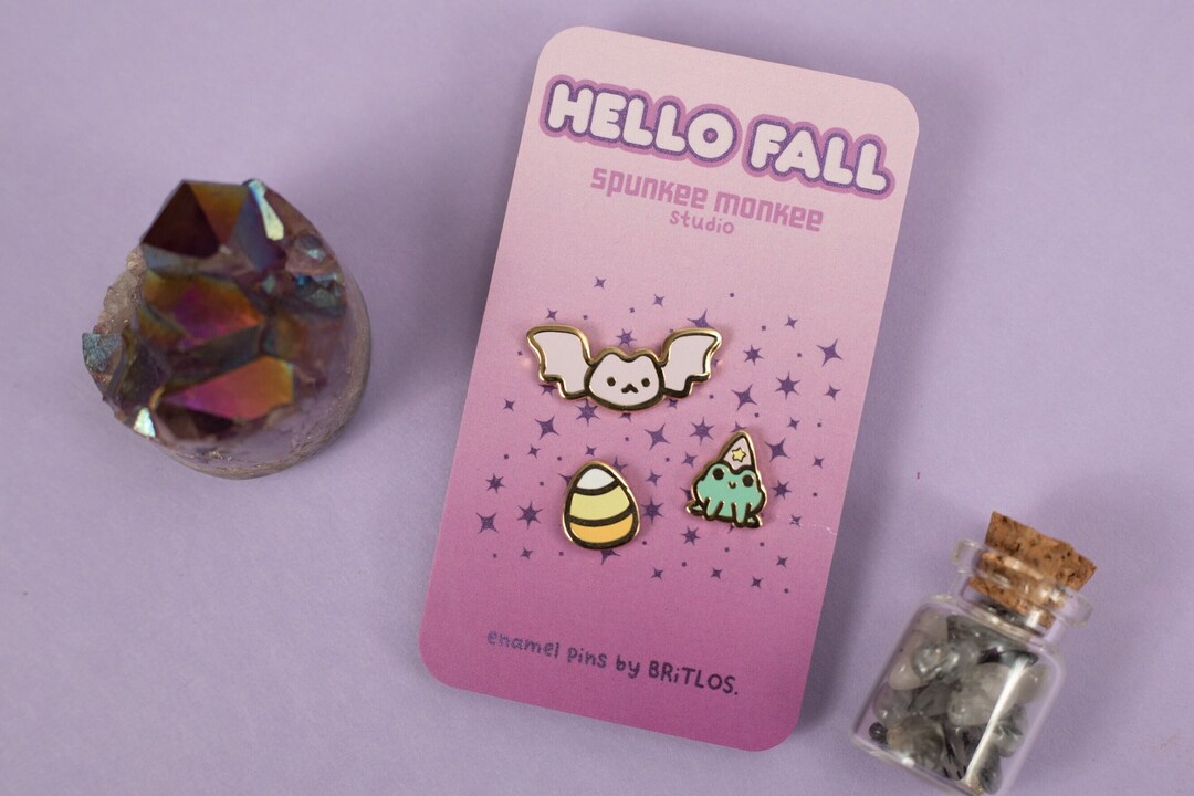 Autumn Cuties Mini Pins | Filler Pins | Kawaii Pastel Halloween Pin ...