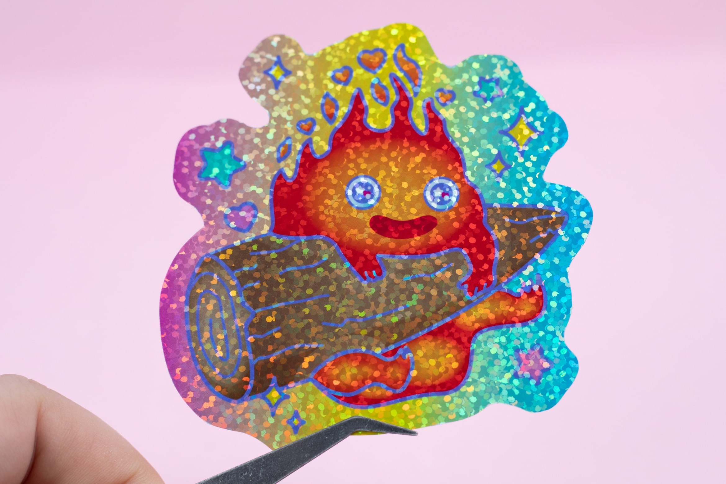 Cute Fire Demon Sticker Kawaii Flame Sticker 3 - Etsy