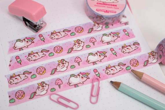 Chubbicorn Washi Tape Kawaii Unicorn Washi Tape - Etsy