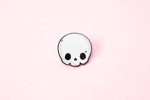 Skully the Skull Enamel Pin Spoopy Skull Cute Spoopy | Etsy