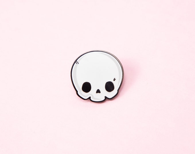 Skully the Skull Enamel Pin | Spoopy Skull | Cute Spoopy Halloween Pin ...