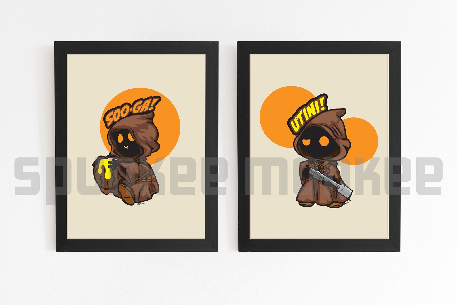 Cute Jawa Original Art Prints Set of 2 Prints the - Etsy