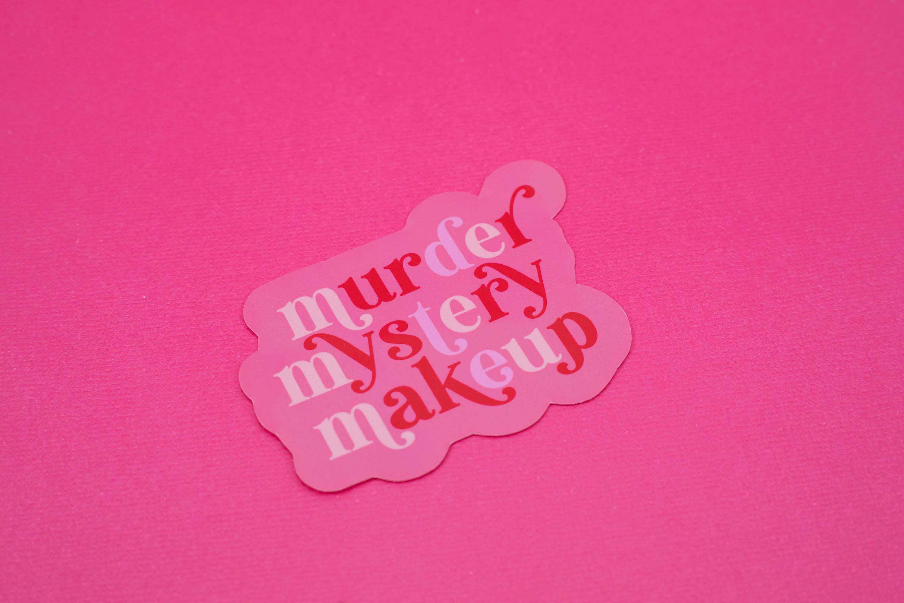 Murder Mystery Makeup Sticker Pack | Pink and Red Lettering | 3 ...