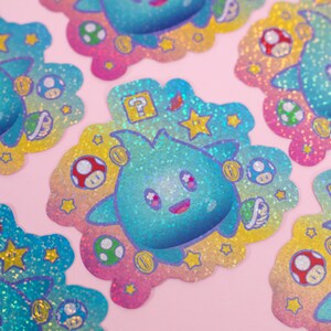 Lumalee | Glitter Gamer Sticker | Super Mario | 3.5" | Holographic ...