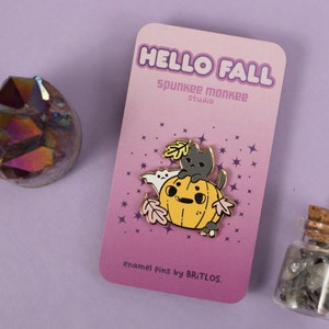 Pumpkin Cat N Ghost Bat Pin | Kawaii Pastel Halloween Pin | Hard Enamel ...