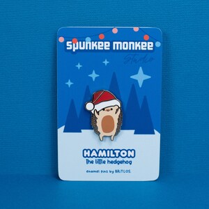 Hamilton the Hedgehog Enamel Pin | Cute Santa | Cute Kawaii Christmas ...