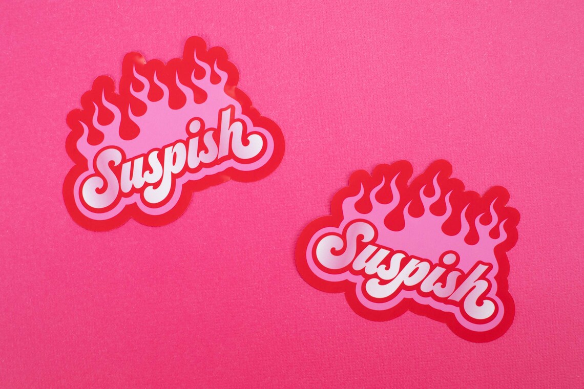 Suspish Sticker Red and Pink Flames Bailey Sarian True | Etsy