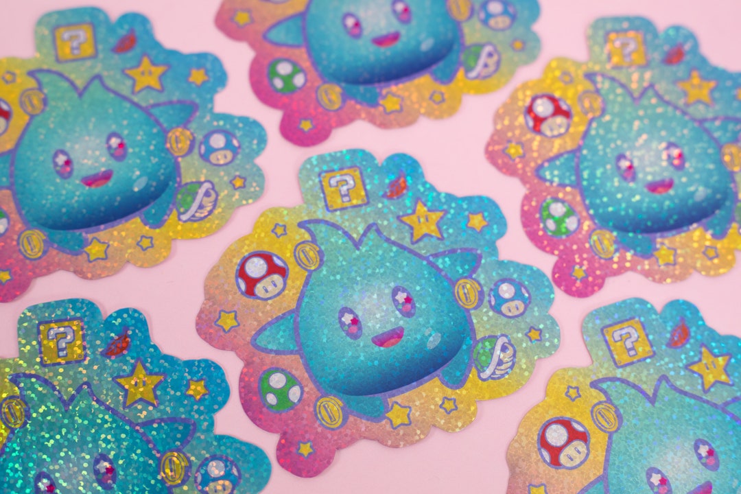 Lumalee | Glitter Gamer Sticker | Super Mario | 3.5" | Holographic ...