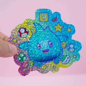 Lumalee | Glitter Gamer Sticker | Super Mario | 3.5" | Holographic ...