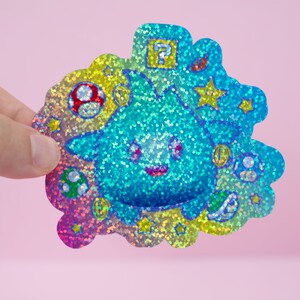 Lumalee | Glitter Gamer Sticker | Super Mario | 3.5" | Holographic ...
