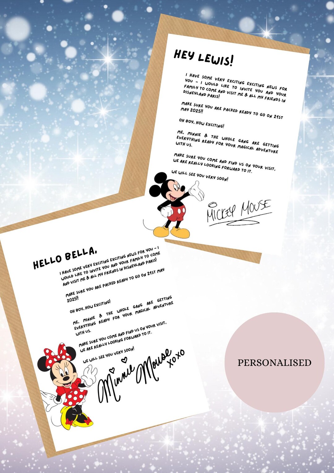 Disney Holiday Surprise Reveal Personalised Letter From Mickey Mouse ...